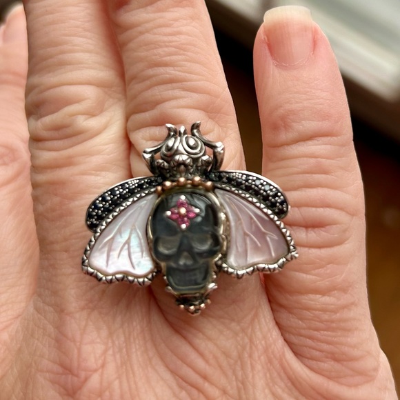 Barbara Bixby | Jewelry | Barbara Bixby Carved Bumble Bee Skull Ring ...
